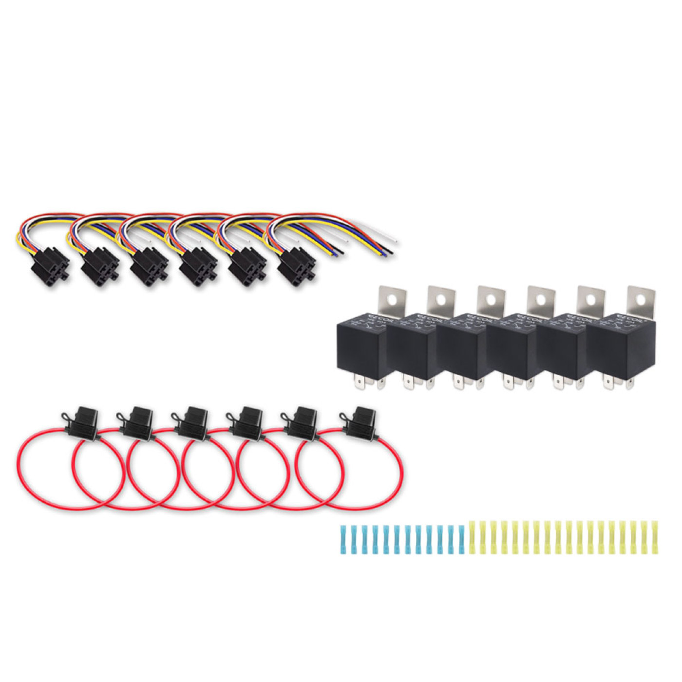 InCarTec 10-606-K6 RECOIL 6 Pack Relay Kit (5-pin 30/40A ...