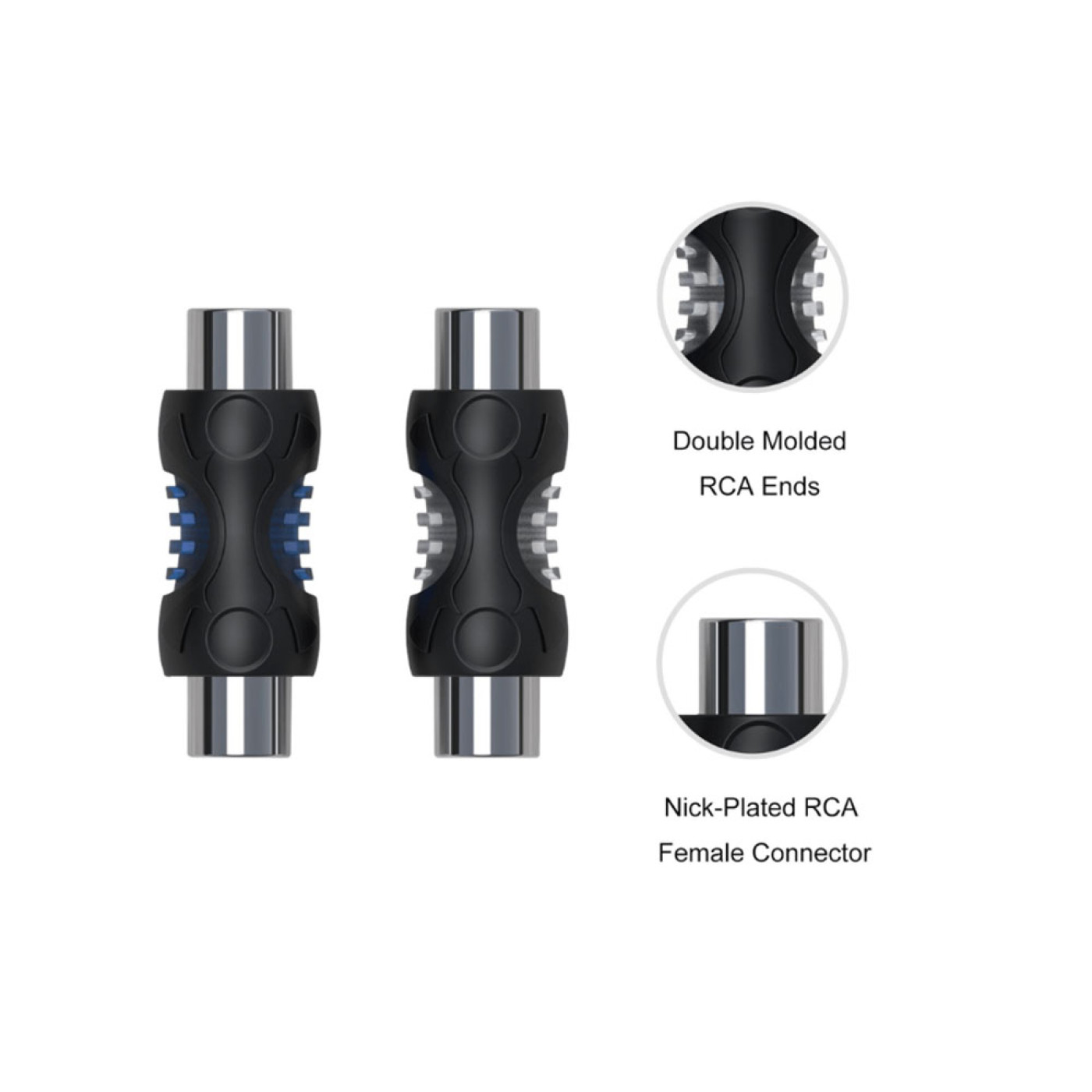 InCarTec 32-200B RECOIL RCA Female to RCA Female Phono Extension ...